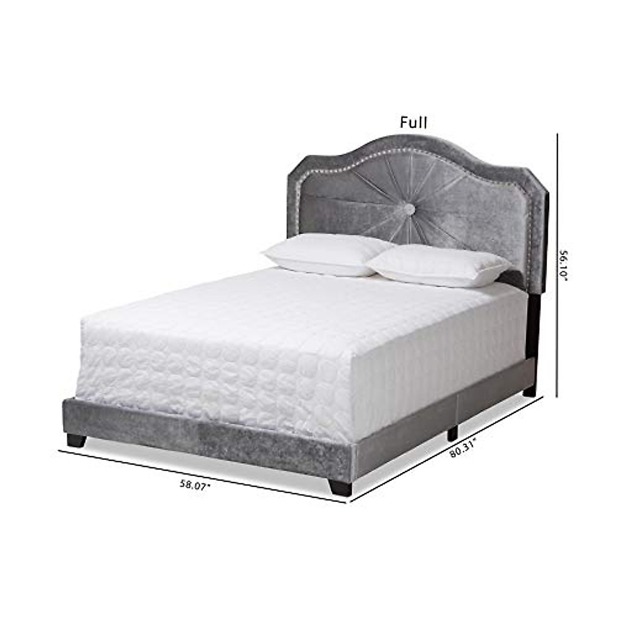 Baxton Studio Beds (Box Spring Required), Queen, Gray