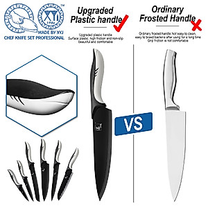 XYJ Authentic Since1986,Professional Knife Sets for Master Chefs,Kitchen Knife Set with Bag,Cover,Scissors,Culinary Butcher Cleaver,Cooking Cutting,Utility,Bread,Santoku