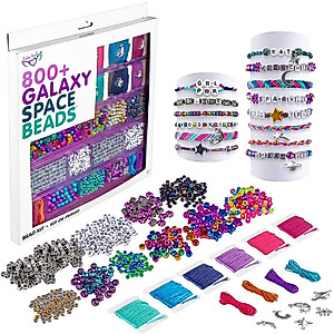 Fashion Angels DIY Galaxy Alphabet Bead Case (12618), 800+ Colorful Charms and Beads, Screen-Free/Arts and Craft/Jewelry Making, Great Gift or Reward, Recommended for Ages 8 and Up