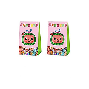 Click15 Gift 12pcs Favor Theme Birthday Party Snack Bags, Bags CandyTreat Bags, Supplies, Pink