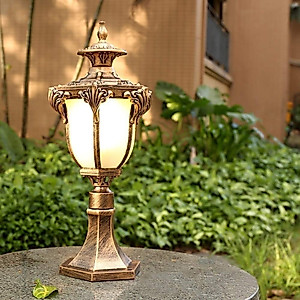 SMLZV Post Lights, Outdoor Waterproof Column Headlight European Outdoor Creative Terrace LED Villa Home Garden Courtyard Gate Wall Lamp