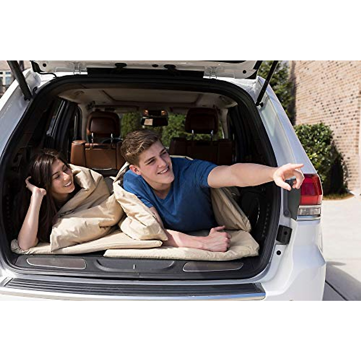 Disc-O-Bed Adult Extra Large Duvalay Luxury Memory Foam Sleeping Pad & Duvet Cappuccino Pattern