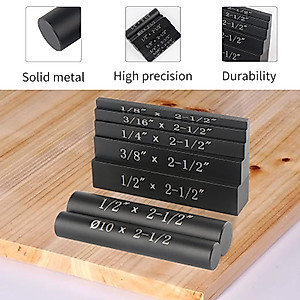 EANOSIC Setup Blocks Height Gauge Set, 7pcs Precision Aluminum Setup Bars for Router and Table Saw Accessories Woodworking Set Up, Bars Include Laser Engraved Size Markings