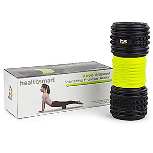HealthSmart Vibrating Foam Roller, FSA & HSA Eligible Massage Roller and Muscle Roller for Exercise and Physical Therapy with Four Speed Vibrations and Deep Tissue Massage, Firm Density