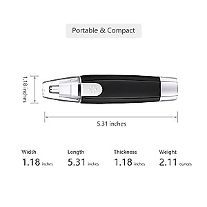Nose Hair Trimmer for Women Ear and Nose Hair Trimmer for Men, Battery Operated Small Electric Trimmer Mens Nose Trimmer