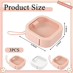 VOCOOL 3 Pcs Portable Hair Tie Organizer, Travel Qtip Holder, Hair Accessories Organizer, Storage Boxes, Hanging Small Items Containers, Cotton Swab Dispenser, Gifts for Girls, Women, Mom