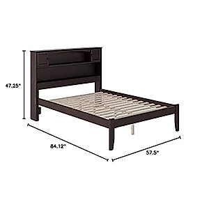 AFI Newport Full Platform Bed with Open Footboard and Turbo Charger in Espresso