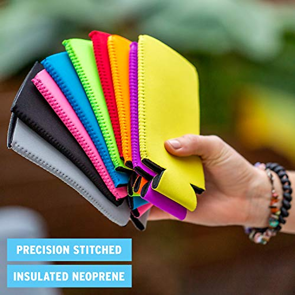 Slim Can Cooler Sleeves (9 Pack) for White Claw Sleeves for 12oz Skinny Can Coolers - Soft Insulated Slim Sleeves for Cans - Beer Sleeves for Cans like Michelob Ultra Can Holders for Tall Skinny Cans