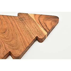 Christmas Tree Shaped Wood Cutting Board for kitchen, Christmas Tree Wooden Serving Tray with Handle, Christmas Decoration Charcuterie Tree Boards 14"L x 11"W