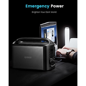 300W Portable Power Station,ORICO Aluminum 461Wh/124800mAh Solar Generator Pure Sine Wave Lithium Battery Pack with PD 60W /1AC/3USB/2DC/Car Charger Ports for Outdoors Camping Travel Emergency