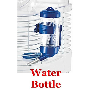 Acrylic Clear 3-Floor Levels Habitat Hamster Home Rodent Gerbil Mouse Mice Cage with Large 6" Diameter Running Ball On Top (Blue)