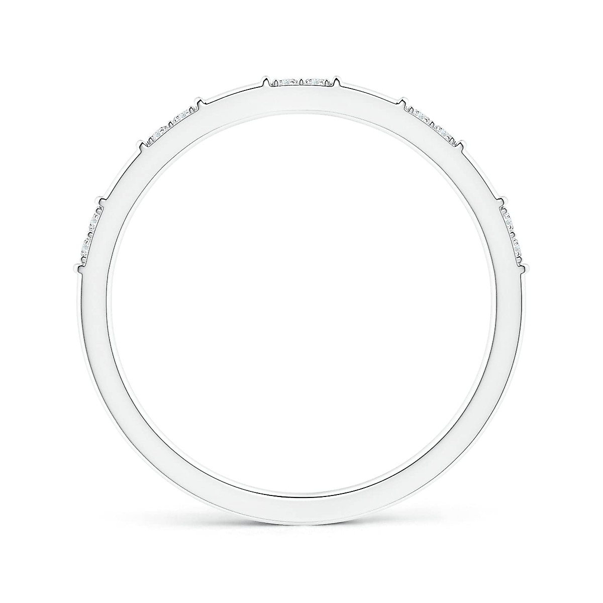 etneyjewels 0.1 Carat Natural Round Cut Diamond Stackable Wedding Band Rings Prong Setting For Women In 10KT Solid White Gold For Wedding Enagagement Anniversary (Clarity I2, Color HI, 6)