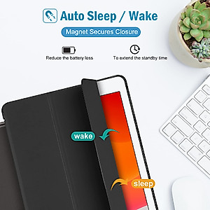 ProCase Smart Case for iPad 9.7 Inch iPad 6th 5th Generation Cases, iPad Air 2, iPad Air Case, Slim Soft TPU Stand Smart Case for iPad 9.7 2018 2017 Model iPad Air 2 Air 1 -Black