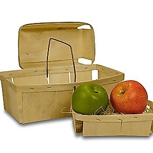 Natural Wood Slat Baskets 2 Quarts | Quantity: 10 | Width: 5 1/4