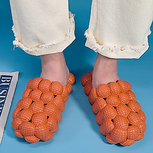 Tkieio Lychee Slippers Unisex Lychee Sandals Stress Relief Massage Sandals Bathroom Beach Slippers Soft EVA Slides (Women6-7.5/Men4.5-5.5, Orange, numeric_6)