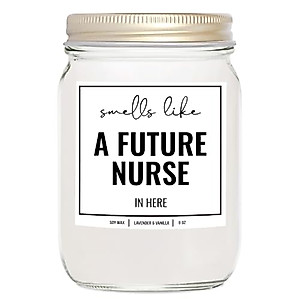 YouNique Designs Nursing Candle 8 oz - Nursing School Gifts for Nursing Student Gifts for Women, Men, Future Nurse Gifts, Nursing School Graduation Gifts, Student Nurse Gifts (Lavender & Vanilla)