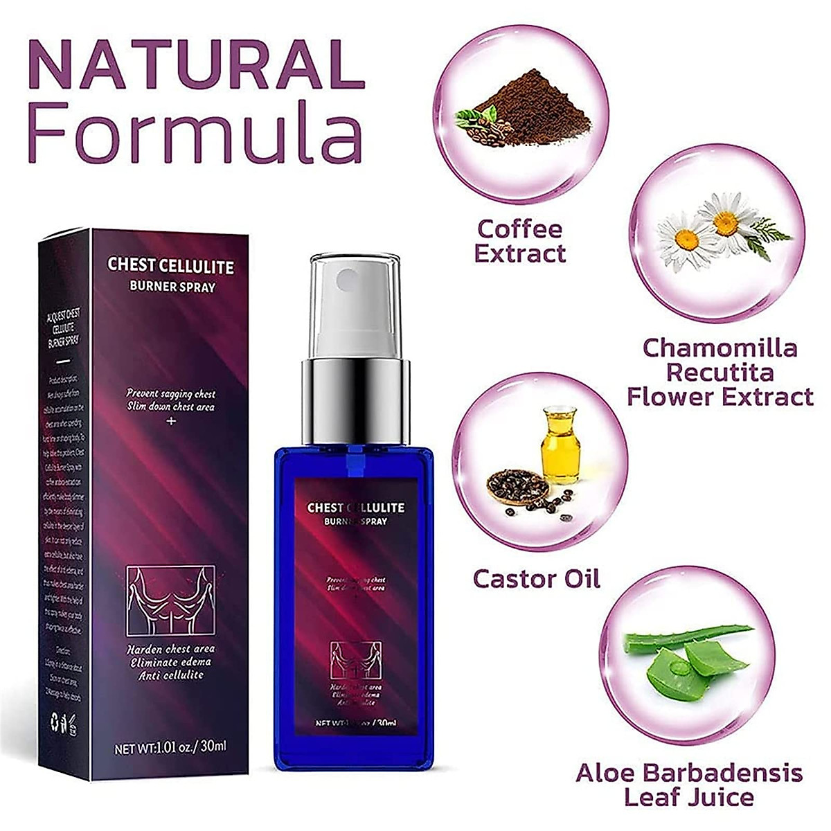 DUBUSH Gynecomastia Bust Firming Spray,Men's Boobs Fat Loss Spray,Men's Instant Belly Firming & Anti-Cellulite Spray,Chest Fat Reduction Spray for Men