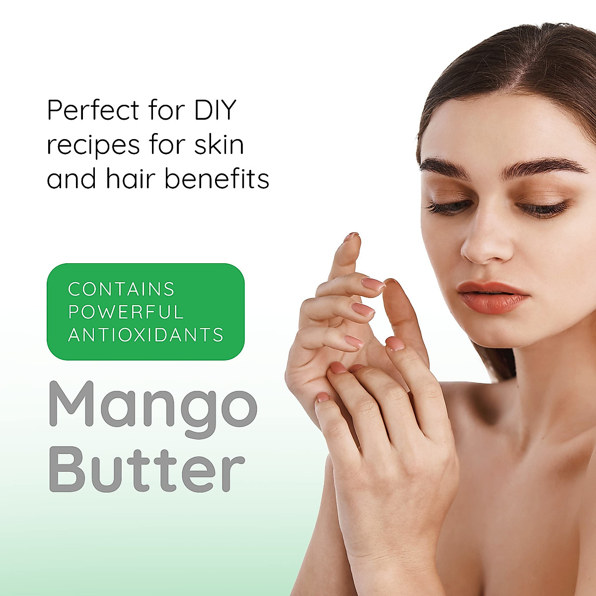 Clean and Green Mango Butter - 100% Natural Unscented Refined for DYI Hair Care and Skin Care Recipes in Premium Resealable Pouch, 14 oz (Mango Butter)