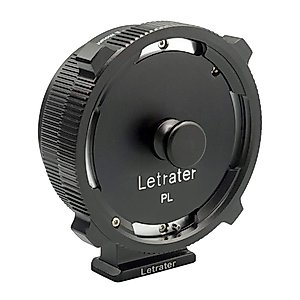 Letrater PL Lens Mount Adapter, PL to Sony E/NEX Mount Cameras A7S3/FS7/5/FX9 /A7R4/R3/a Series/Nex Series (PL-E/PL-NEX Black)