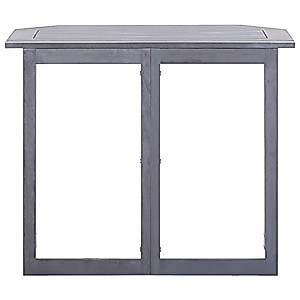 Tidyard Folding Bistro Table Acacia Wood Bar Table Wooden Deck Table for Balcony Garden Backyard Patio Outdoor Furniture 35.4 x 19.7 x 29.1 Inches (L x W x H)