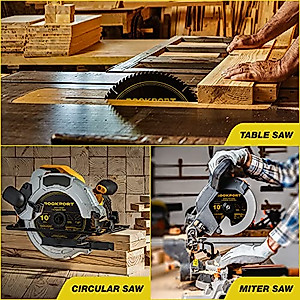 ROCKPORT Table Saw Blades 10 inch 80 Teeth - (1 Pack) 10" Table Saw Blades & 10 inch Miter Saw Blades, 5/8" Arbor, Multipupose Carbide Tip Circular Saw Blade for Ultra Fine Finish Cutting of Wood