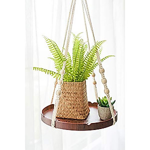 TIMEYARD Macrame Plant Hanger - Indoor Hanging Planter Shelf - Decorative Flower Pot Holder - Boho Bohemian Home Decor, in Box, for Succulents, Cacti, Herbs, Small Plants