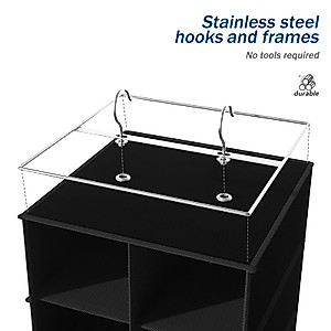 coastal rose Hanging Shoe Rack for Closet,18+2 Sections Hanging Shoe Closet Organizers and Storage with 10 Side Mesh Pockets,Space-Saving Shoe Storage & Holder,Grey