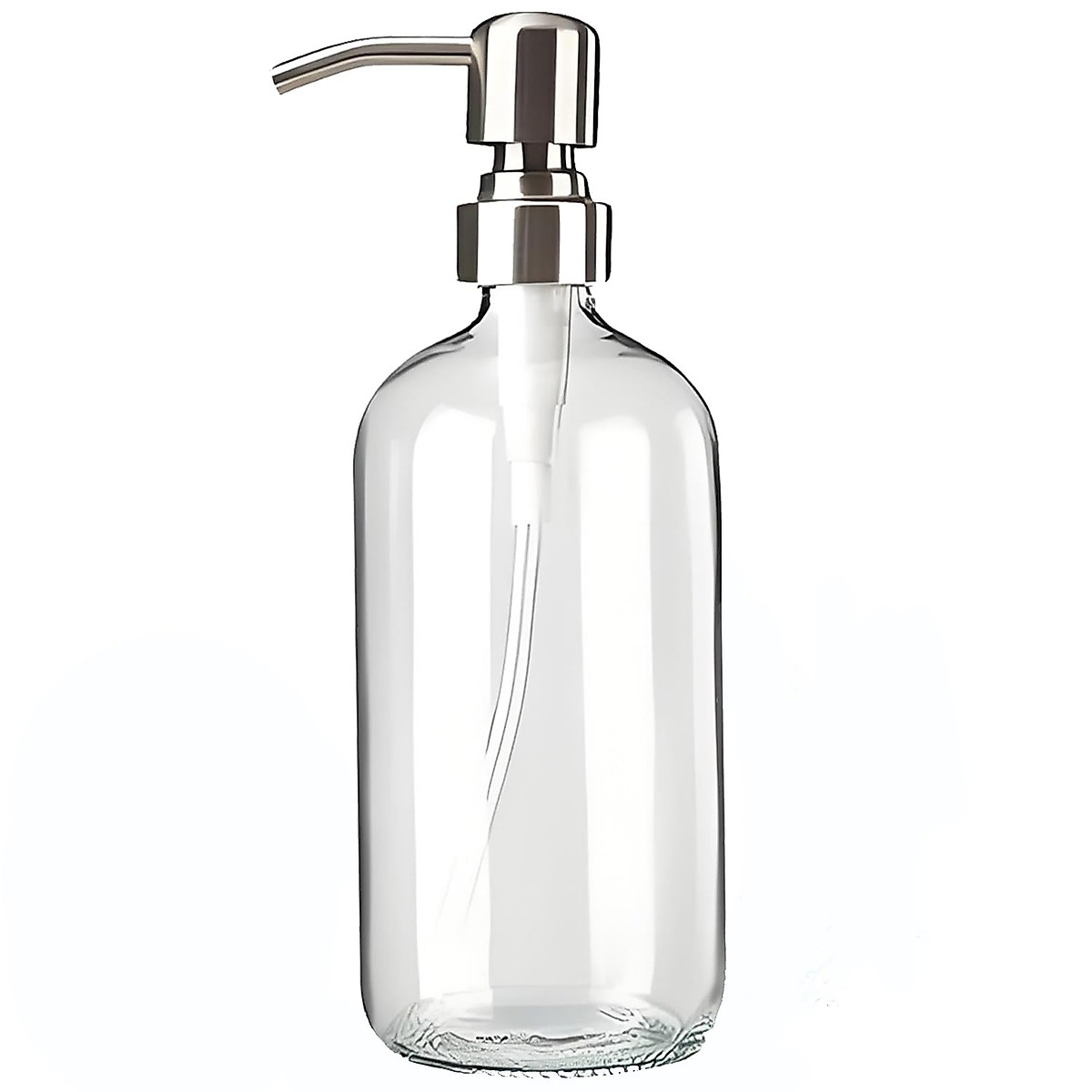 ARKTEK Glass Soap Dispenser - Clear Dish Soap Dispenser for Kitchen, Refillable Liquid Hand Soap Dispenser with Rust Proof Stainless Steel Pump for Bathroom, Countertop (17 Ounce/ 500 ML)