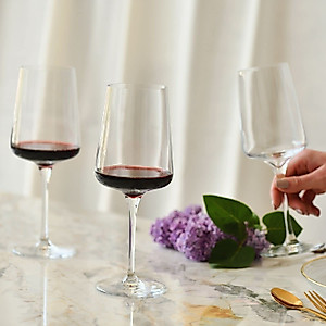 Krosno Wine Glasses Set | 6x white and sparkling wine glasses 13.5 oz + 6x red wine glasses 16.9 oz | Elegant design | Crystal Glass | Ideal for home, restaurant and party | Dishwasher safe