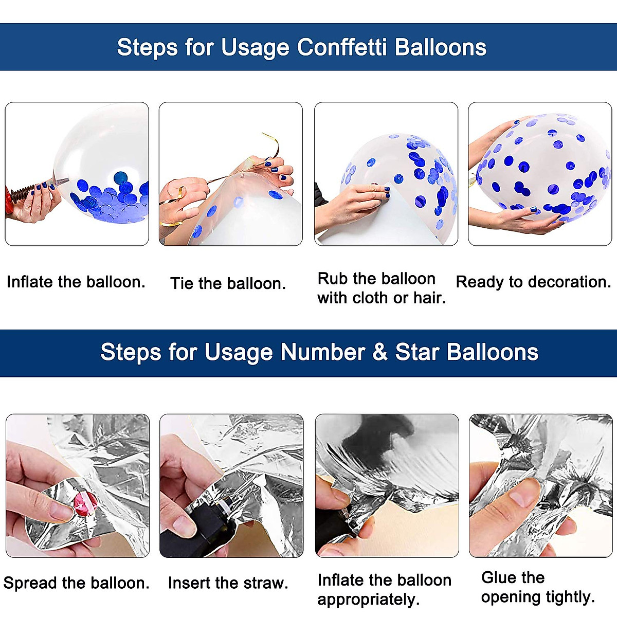 16 Birthday Decorations, Blue 16th Birthday Decorations Girls Boys Party Supplies, Happy 16th Birthday Balloons with Foil Fringe Curtains for Woman Men Birthday Party (16th)