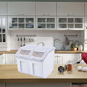 RUIAN 2pcs Food Container, Food Storage Box With Lid and Shovel, Airtight Kitchen Storage Container for Storing Dry Food, Cat/Dog Food Storage Container, Large