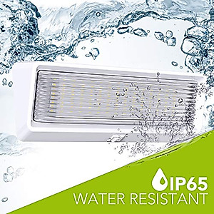 Leisure LED 2 Pack RV Exterior Porch Utility Light with Switch XL 12v 650 Lumen Lighting Fixture. Replacement Lighting for RVs, Trailers, Campers, 5th Wheels White Base Clear Lens (White, 2-Pack)