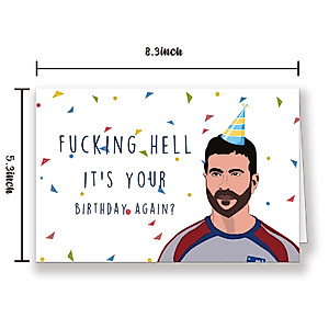 Longkado Funny Roy Kent Birthday Card, Humorous Lasso Bday Card for Him Her, Special Birthday Greeting Card