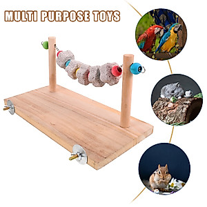 Ipetboom Chew Toys Chinchilla Toys Tabletop Parrot Stand Cage Parrot Toy Parrot Accessories Parrot Perch Stands Bird Toy Cage Bird Perch Bird Training Perch Parrot Swing Toy Cage Bird Stand