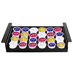 Neorexon K-Cup Holder 9.65" x 14.67", Under Cabinet Coffee Holder Compatible with 30 Cup Pods, Under Cabinet Mount Coffee Pod Under Cabinet for Kitchen and Office
