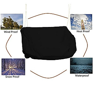 Hanging Porch Swing Cover Hammock Swing Cover Water Resistant Oxford Fabric Outdoor Swing Chair Cover Canopy Replacement Cover All Weather Protected Patio Swing Furniture Cover-61x28x(35-28)’’ (Black)