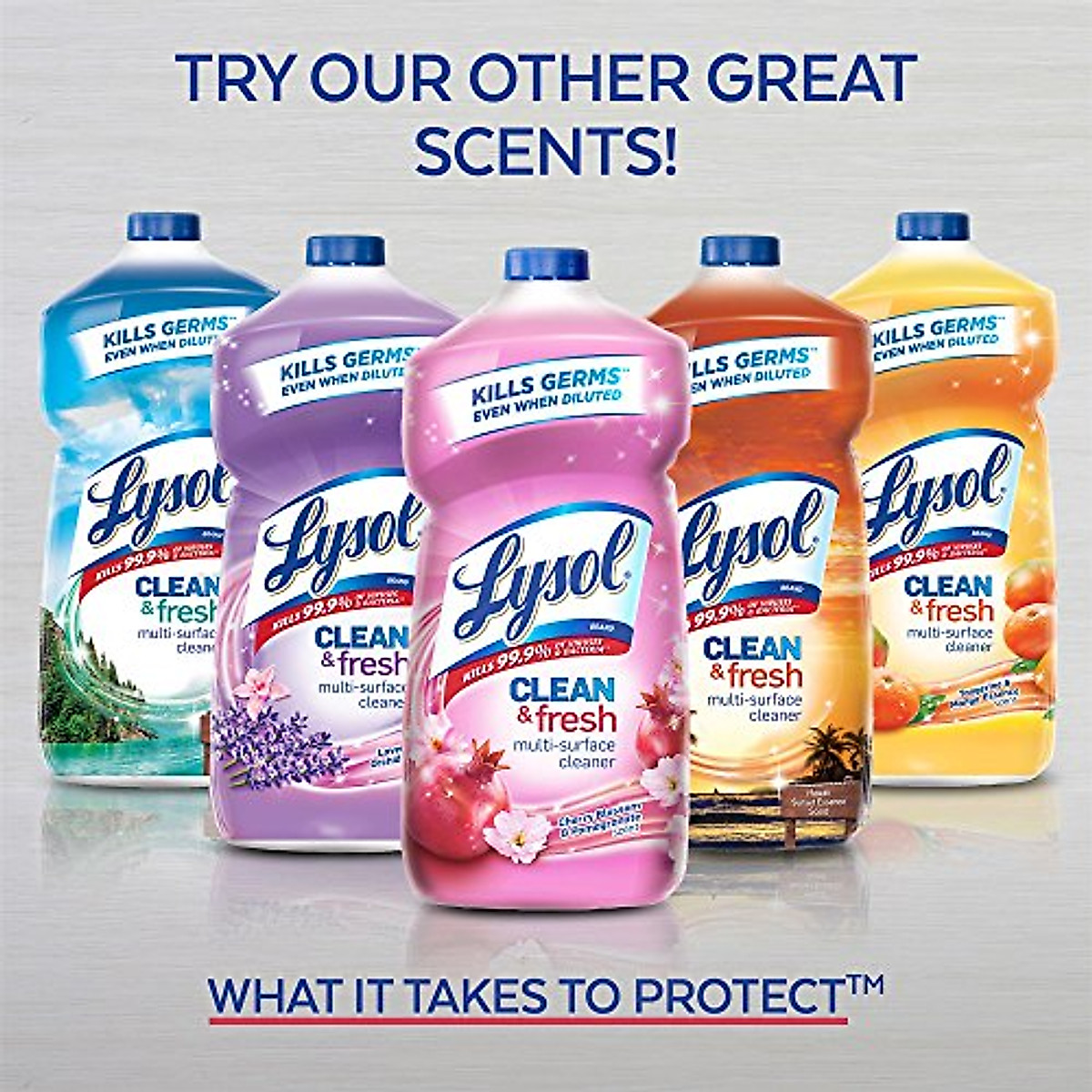 Lysol Multi-Surface Cleaner, Sanitizing and Disinfecting Pour, to Clean and Deodorize, Sparkling Lemon and Sunflower Essence, 40 Fl Oz