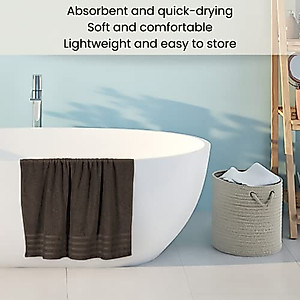 Cotton Clinic Oversized 2 Piece Bath Sheet Set, Jumbo Large 35x68 Bath Towels for Bathroom, 100% Cotton Bath Sheet for Adults, Quick Dry Absorbent Durable 2-Pack Bath Sheets Towels Chocolate Brown