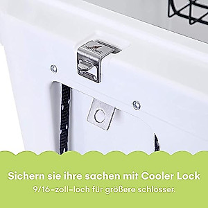 Noa Store Cooler Lock Bracket with Bottle Opener Compatible with Yeti/RTIC Coolers, Made of Highest Grade Stainless Steel (316L) (Silver)