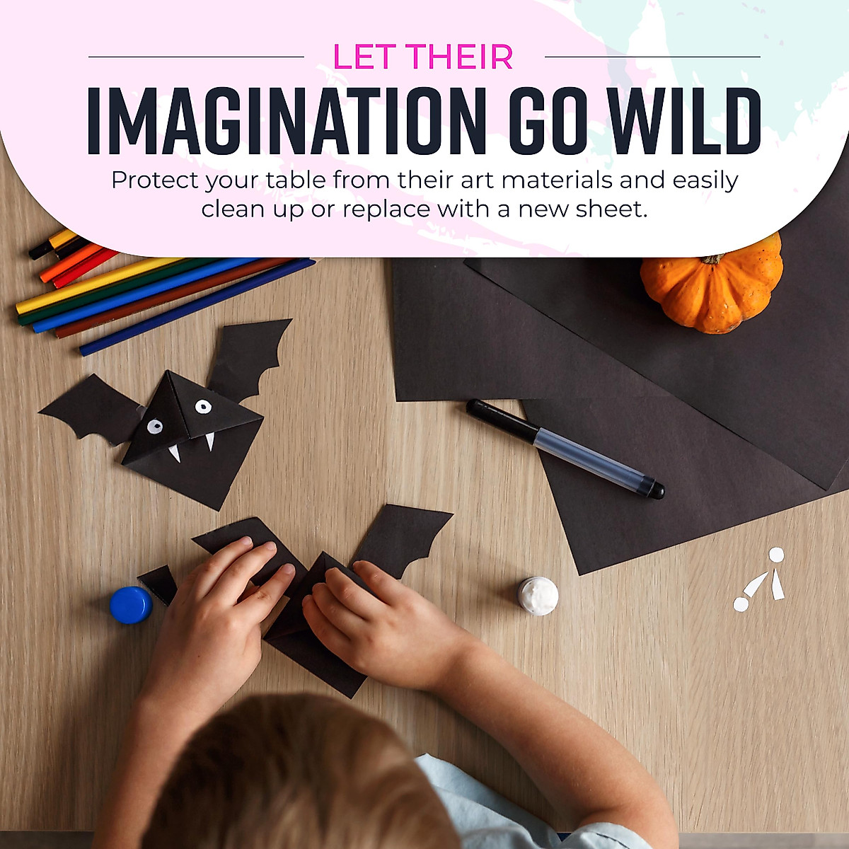 Black Kraft Arts and Crafts Paper Roll - 18 inches by 100 Feet (1200 Inch) - Ideal for Paints, Wall Art, Easel Paper, Fadeless Bulletin Board Paper, Gift Wrapping Paper and Kids Crafts - Made in USA