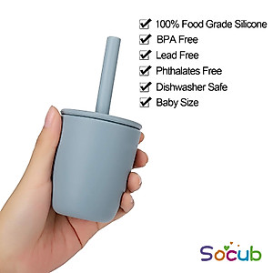 Socub Toddler Cup, Silicone Training Cup, Sprill proof Sippy Cup for Baby, BPA-Free, Unbreakable, 4oz, 6+ months, Power Rose