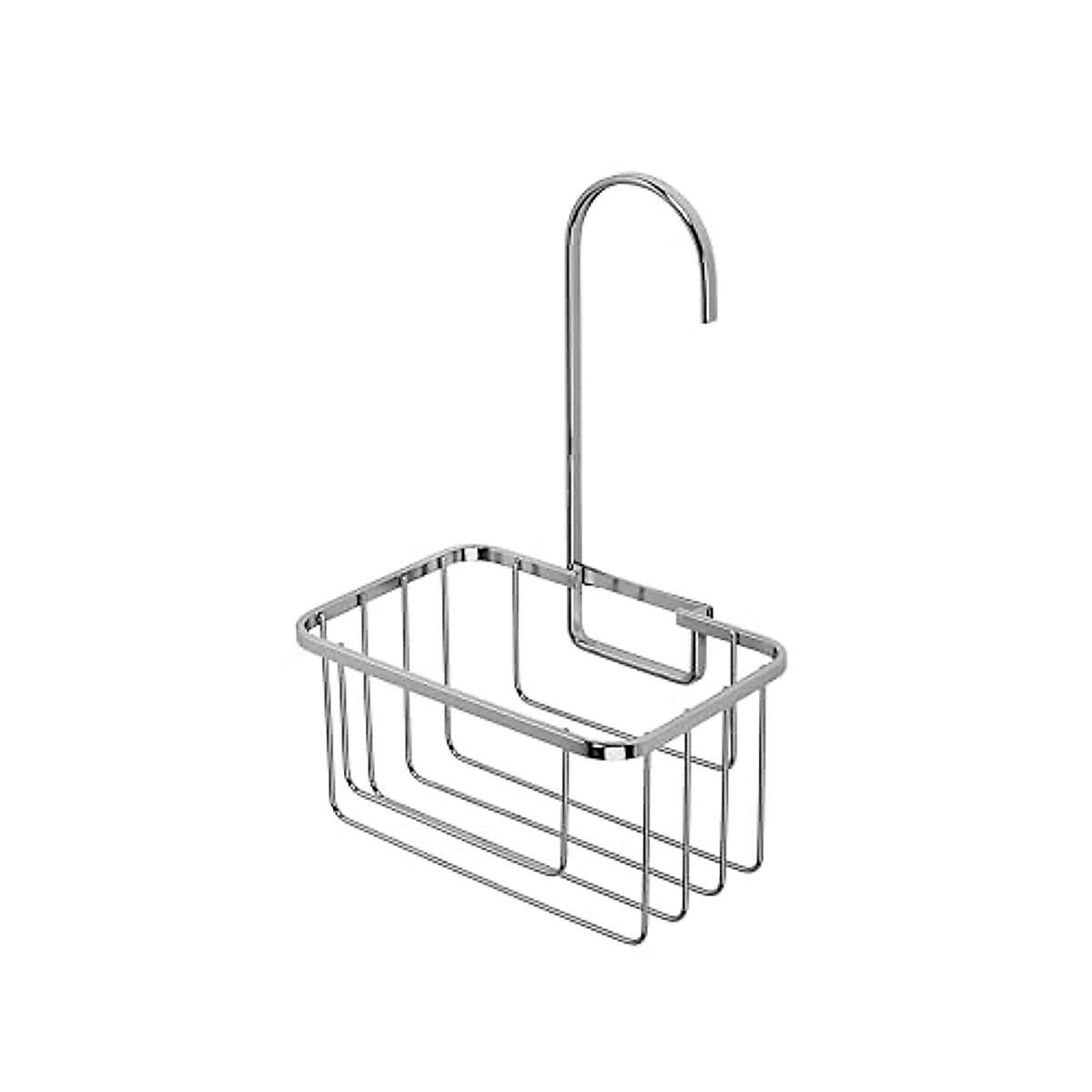 Croydex QM260441 Shower Riser Rail Hook Over Caddy, Silver by