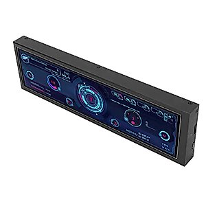 Jaerb Chassis Secondary Screen, Metal Shell, 360 Degree Rotation, 8.8-inch IPS Screen for Computer