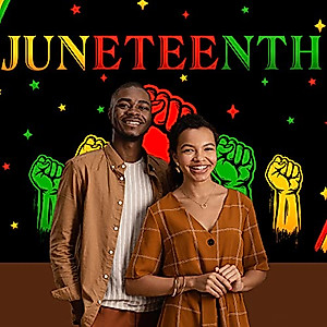 Pudodo Juneteenth Background Banner African American Independence Day Black Liberation Freedom Photography Wall Hanging Party Decoration