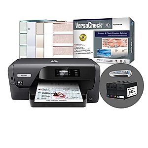 VersaCheck HP OfficeJet Pro 8210 MXE MICR Check Printer X1 Platinum Check Printing Software Bundle, Black