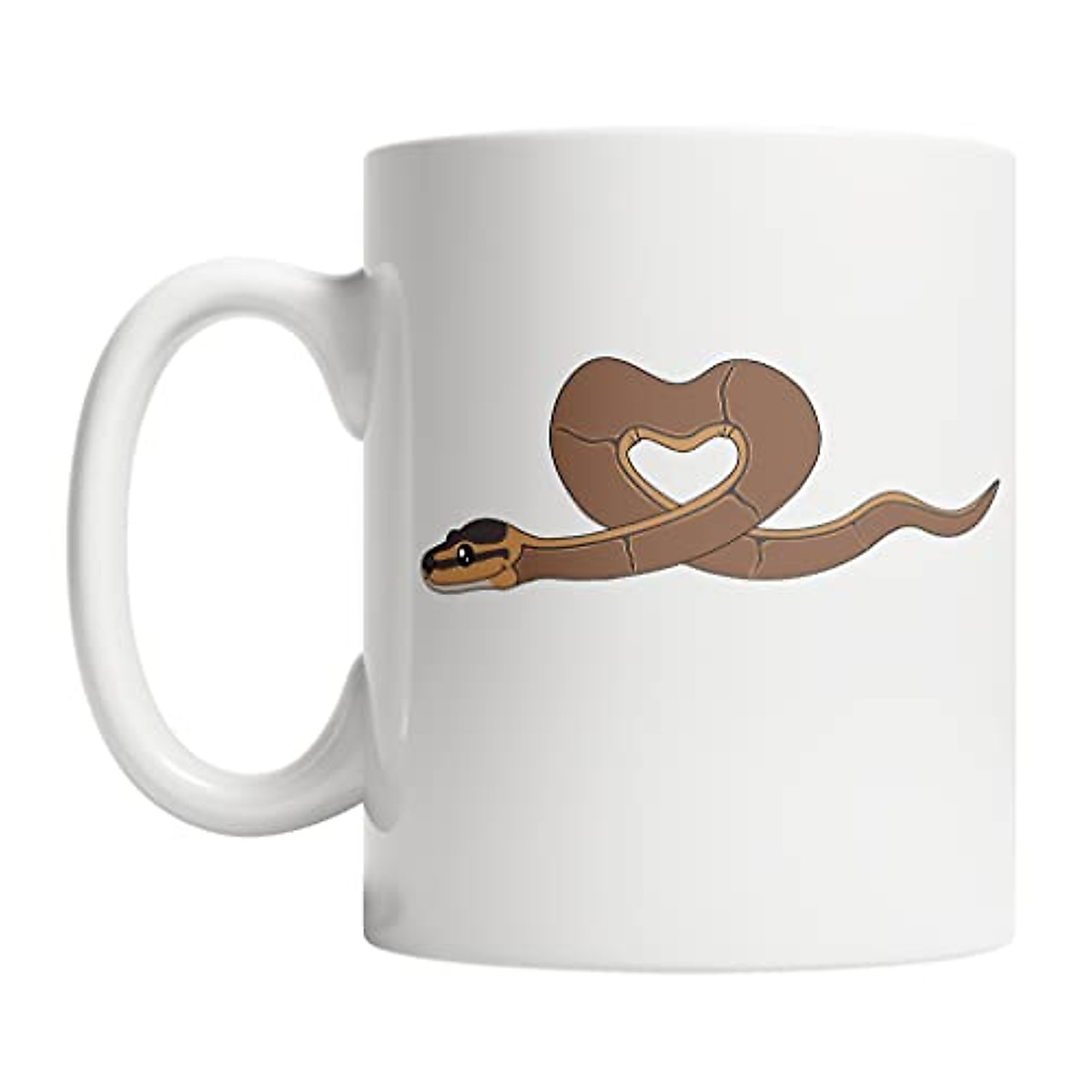 Cute Pinstripe Ball Python Heart Coffee Mug (11oz)