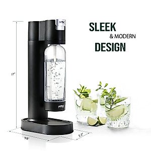 APEC Sparkle Home Soda Maker - Quickly Carbonates Water to Make Any Drink Fizz Into Bubbly Soda/Water, Premium 0.8L PET Bottle (CO2 Cylinder NOT Included)