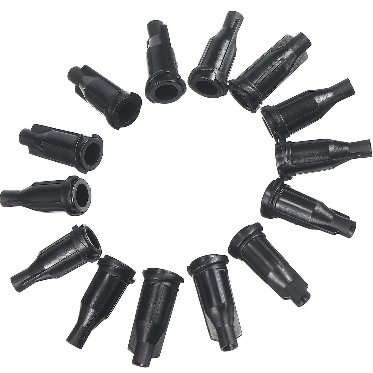Gejoy 250 Pack Syringe Tip Caps Dispensing Needle Tip Cap (Black)