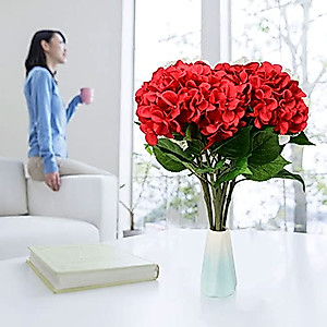 Softflame Artificial/Fake/Faux Flowers - Hydrangea Red 4PCS for Wedding, Home, Party, Restaurant
