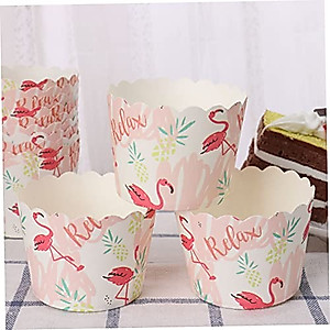 UPKOCH 100pcs Random Dessert Liners Pattern Cuake Festival Hard Accessory Holder Party Flamingo Containers Home -friendly Colorful Cups for Cake Baking Wrappers Muffin Design Small Cup